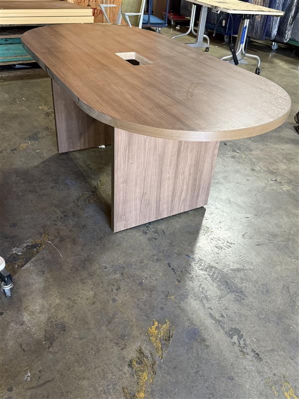 72" × 36" Oval Walnut Conference Table - 1Stop Office Furniture