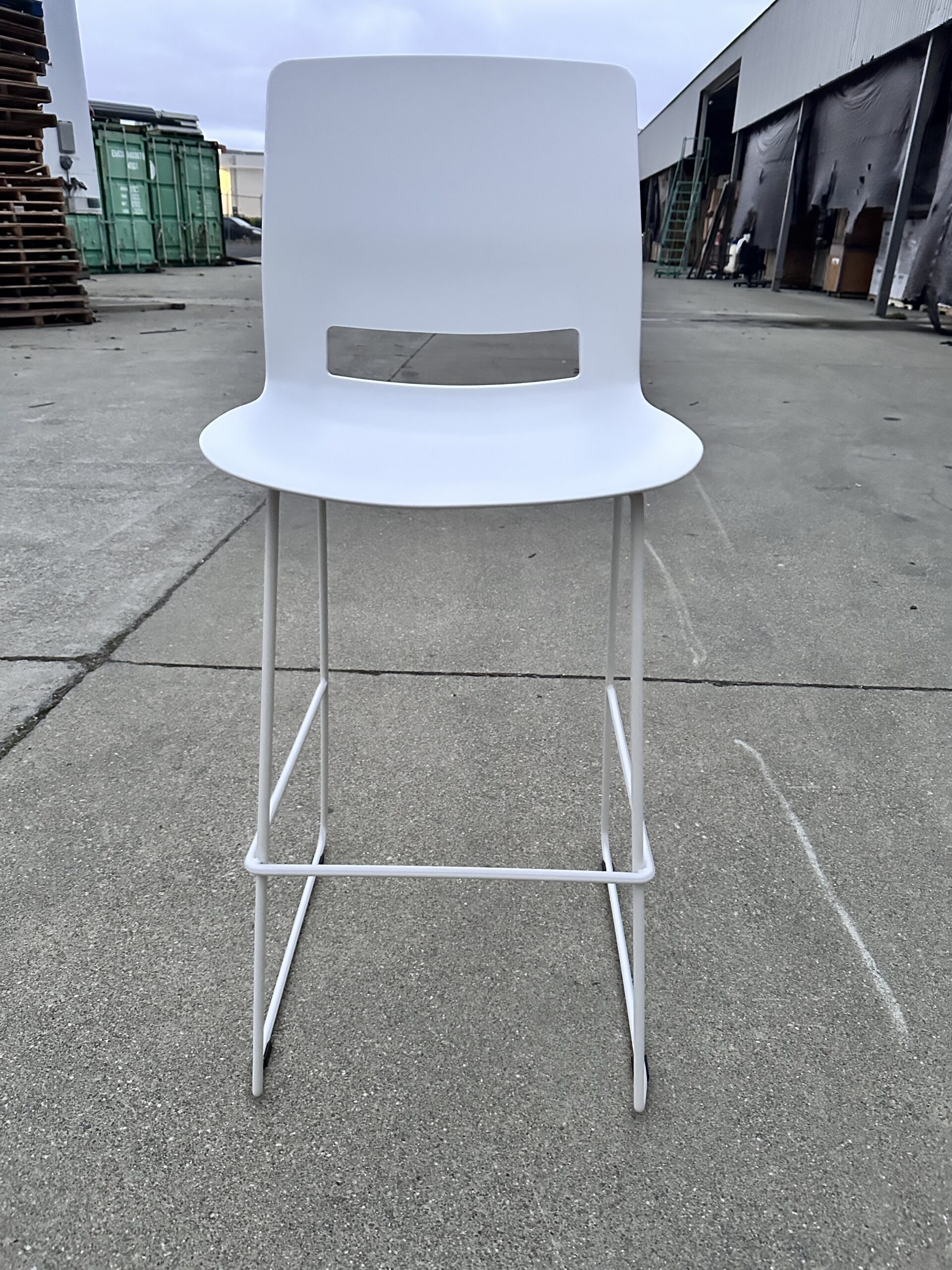 Bar Stool- White Shell,White Frame - 1Stop Office Furniture
