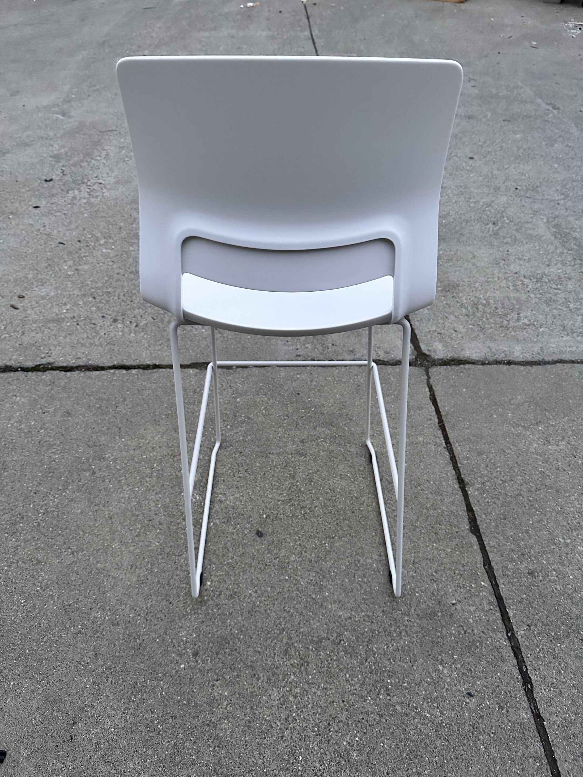 Bar Stool- White Shell,White Frame - 1Stop Office Furniture