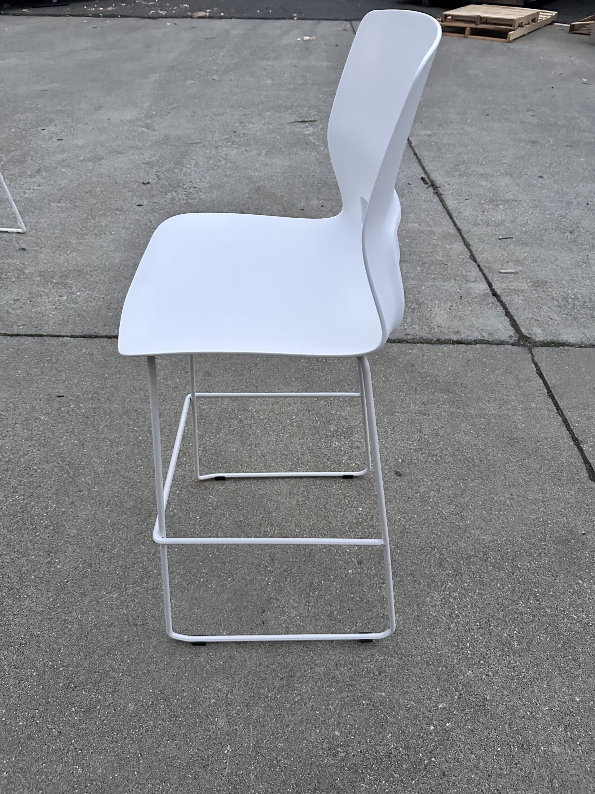 Bar Stool- White Shell,White Frame - 1Stop Office Furniture